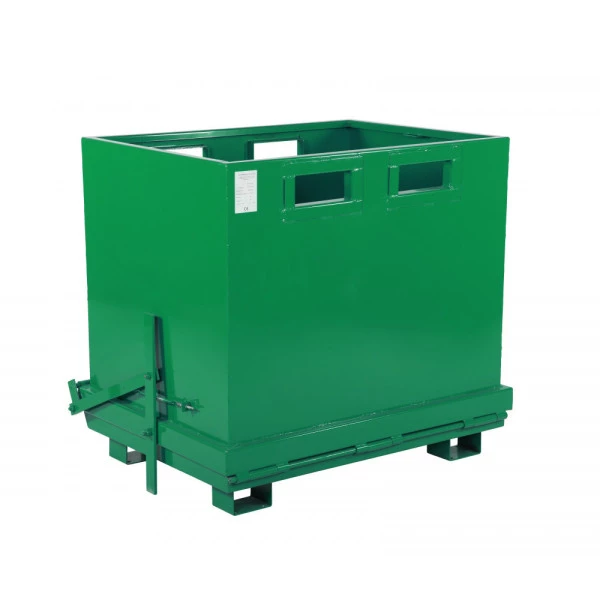 Benne à fond ouvrant automatique 1000 L. Coloris vert | Axess Industries