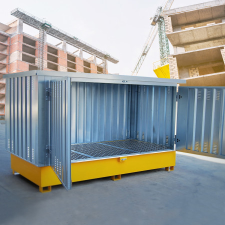 Box avec bac de rétention pour IBC - de 1 à 2 IBC | Box de stockage et ...