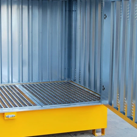 Box avec bac de rétention pour IBC - de 1 à 2 IBC | Box de stockage et ...