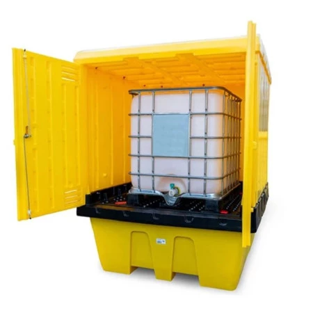 Box de rétention plastique avec portes - 1 IBC | Box de stockage et ...