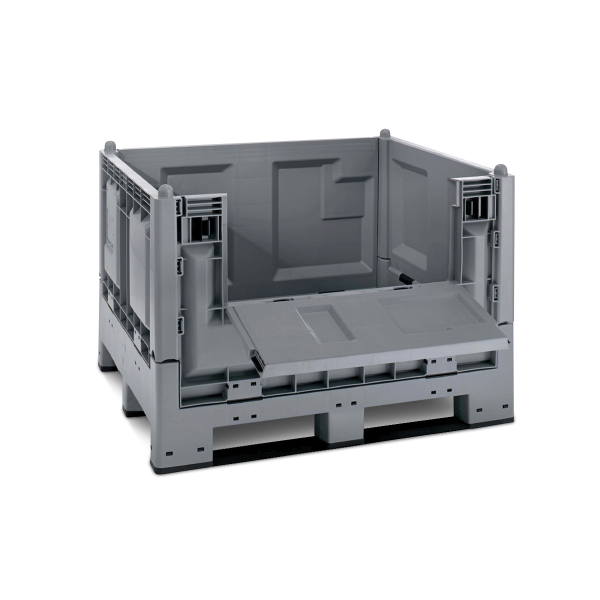 Caisse Palette Pleine Pliable Avec Porte 1200x1000 650l Axess Industries