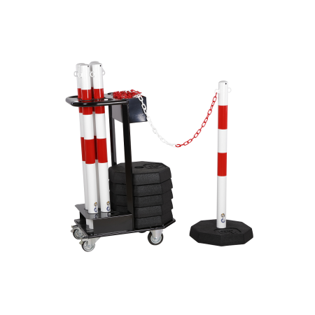 Chariot de transport avec kit de poteaux | Protection des entrepôts ...