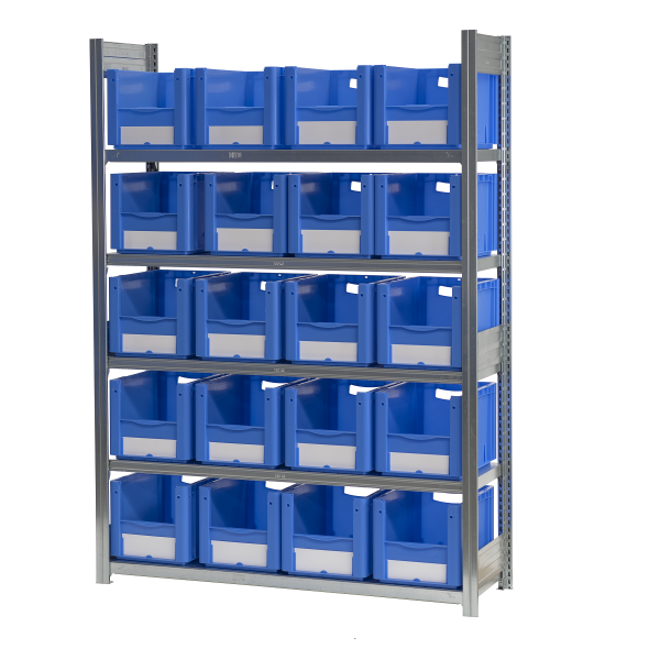 Rayonnage équipé de bacs gerbables norme Europe | Axess Industries