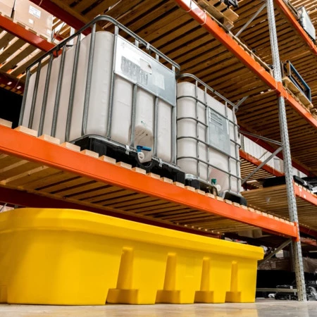 Bac de rétention pour racks à palettes | Axess Industries