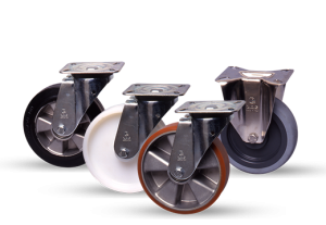 Roulettes industrielles caoutchouc, inox et acier pour chariots | Axess ...